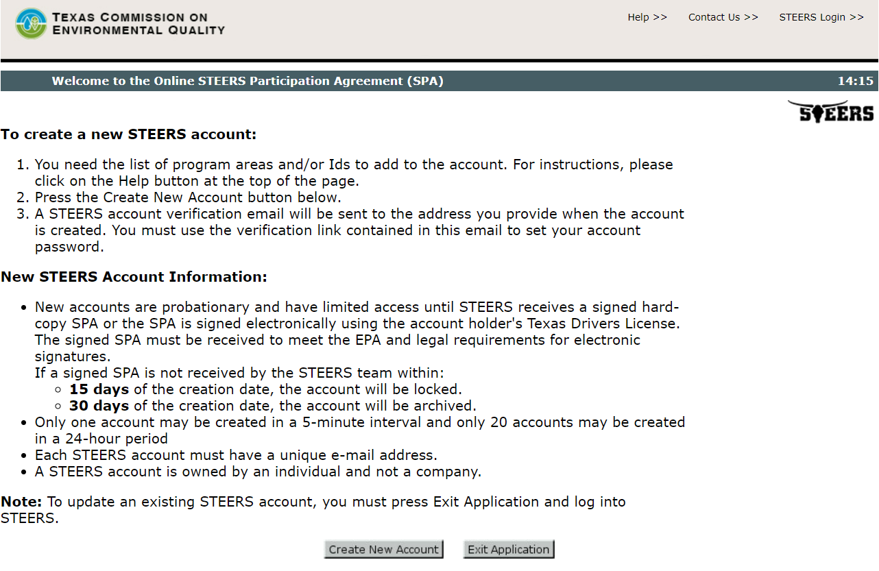 STEERS account setup - Serving North Texas